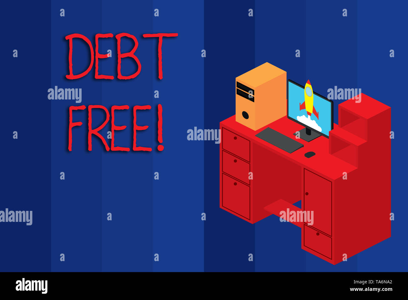 Conceptual hand writing showing Debt Free. Concept meaning does not ...