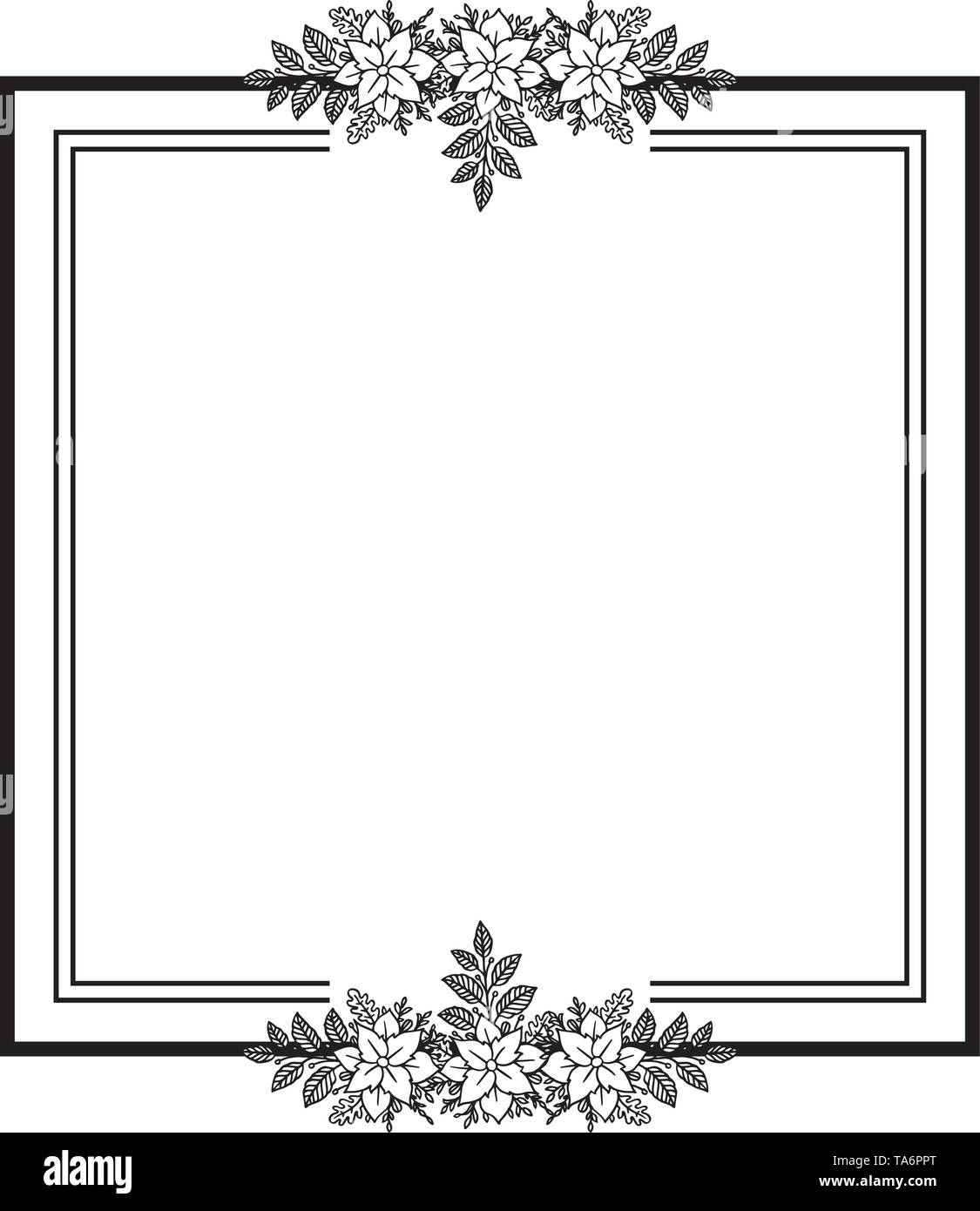 Vector illustration decoration flower frame for banner hand drawn Stock ...