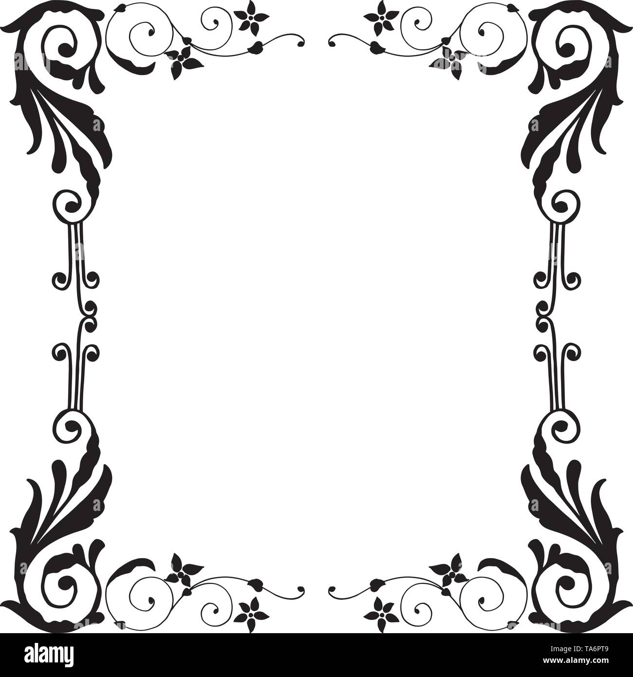 Vector illustration decoration flower frame for banner hand drawn Stock ...