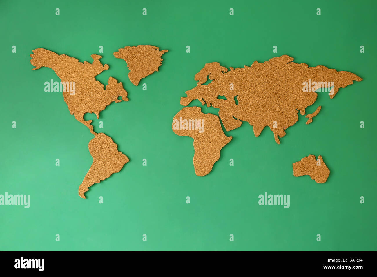World map on color background Stock Photo - Alamy