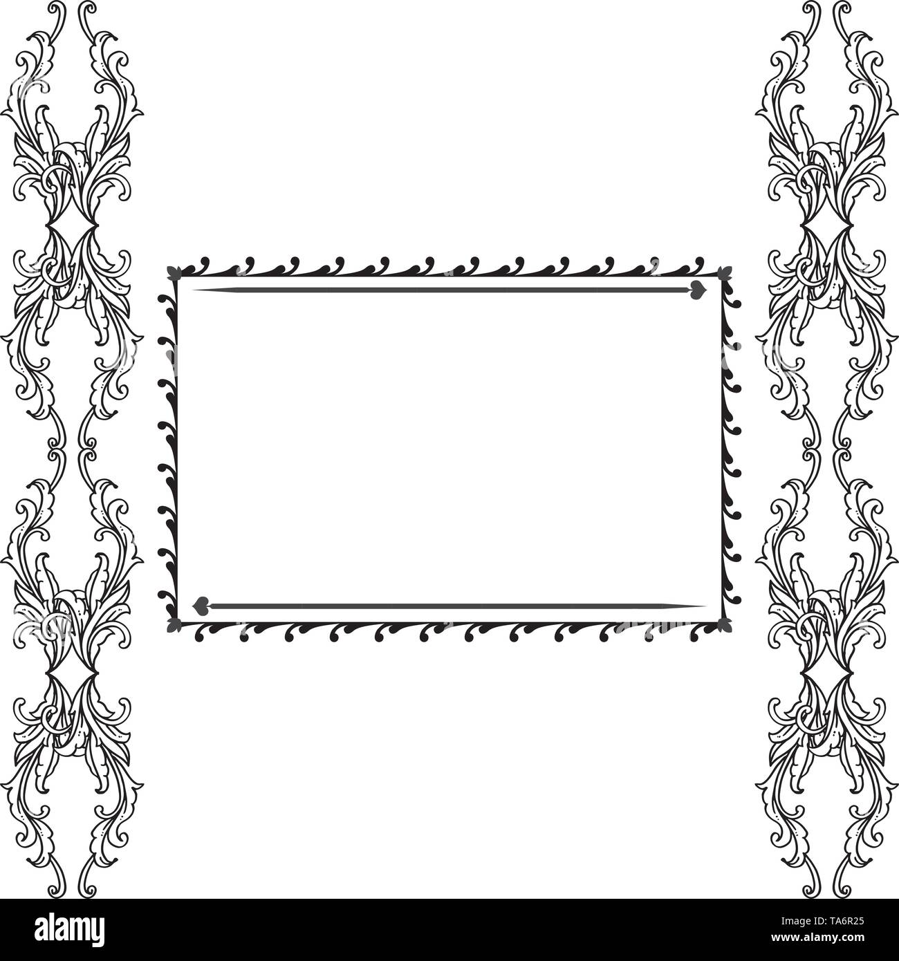 Vector illustration decoration flower frame for banner hand drawn Stock ...