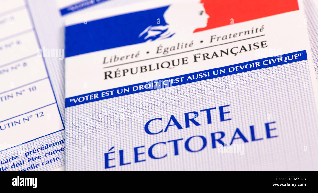 French electoral voter cards official government allowing to vote paper ...