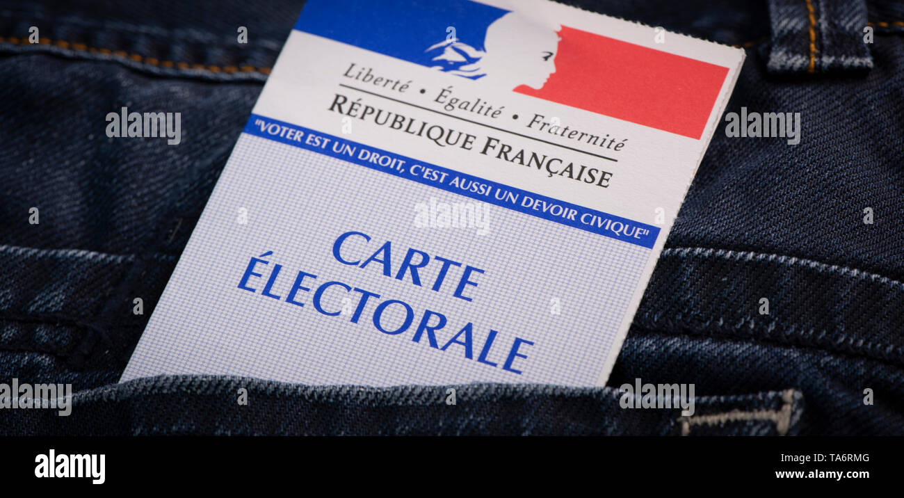 French electoral voter card official government allowing to vote paper ...