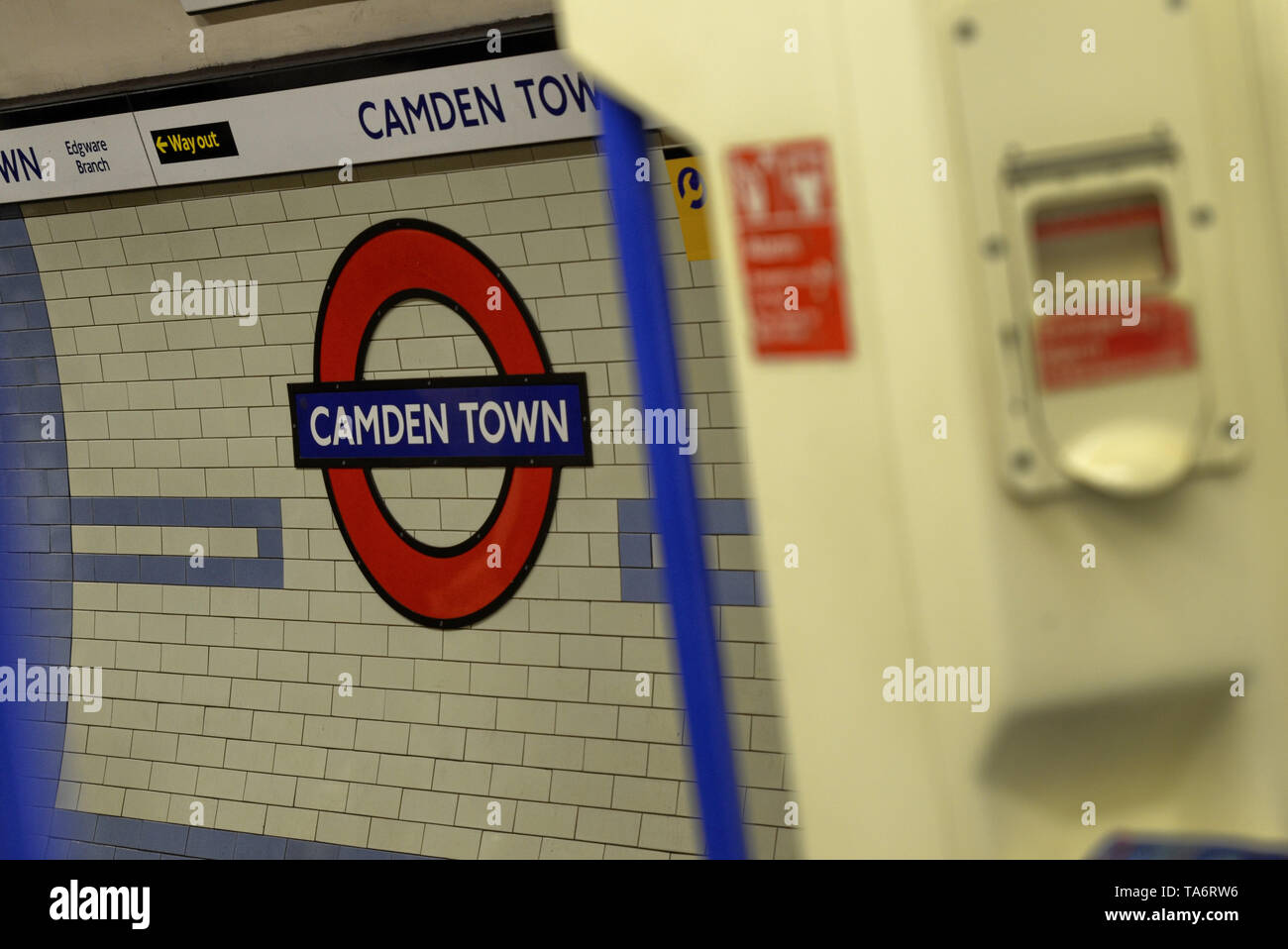 Metro stop in London, United Kingdom, June 14 2018. Among the ...