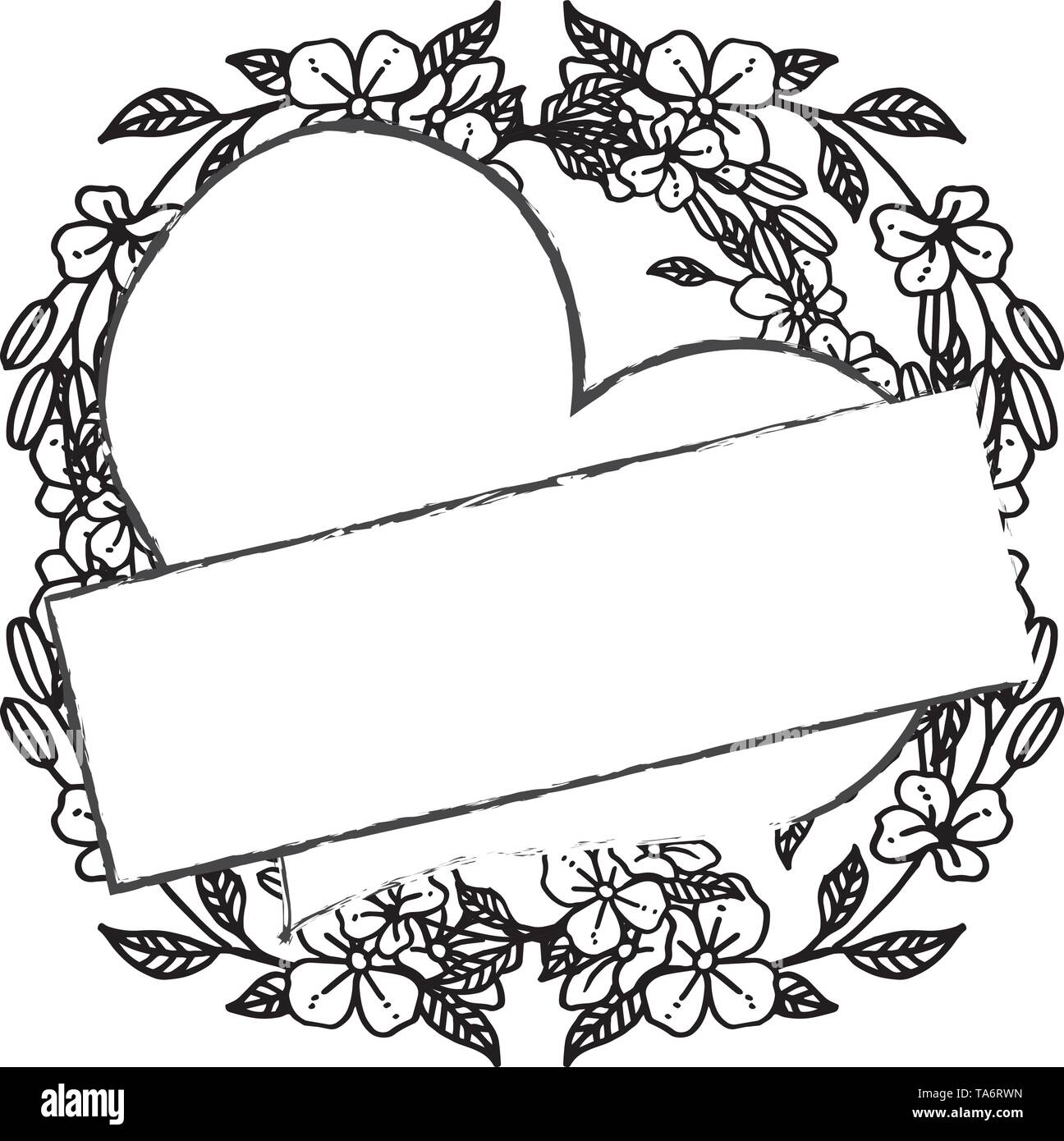 Vector illustration greeting card with various shape flower frame hand ...