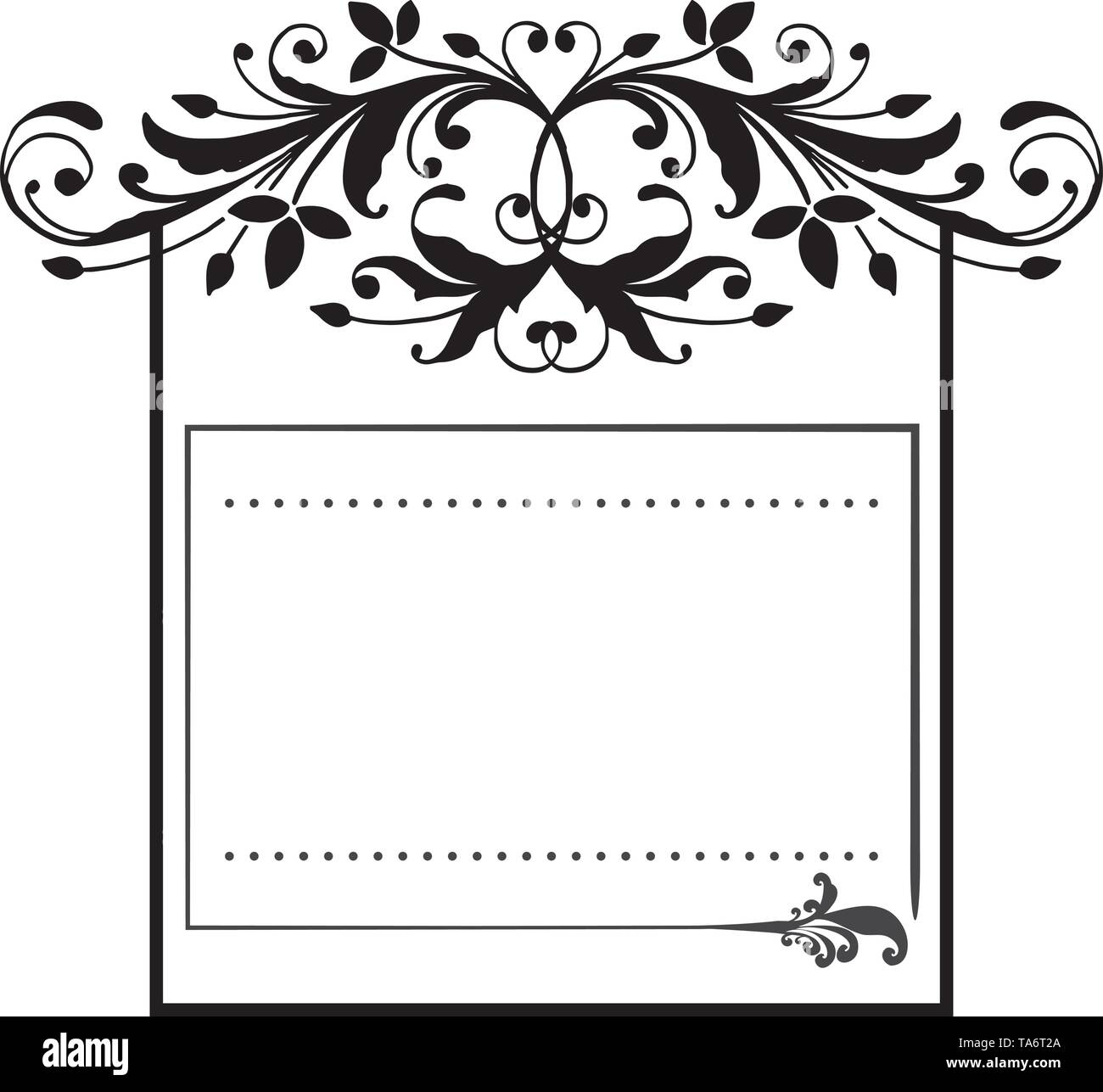 Vector illustration greeting card with various shape flower frame hand ...