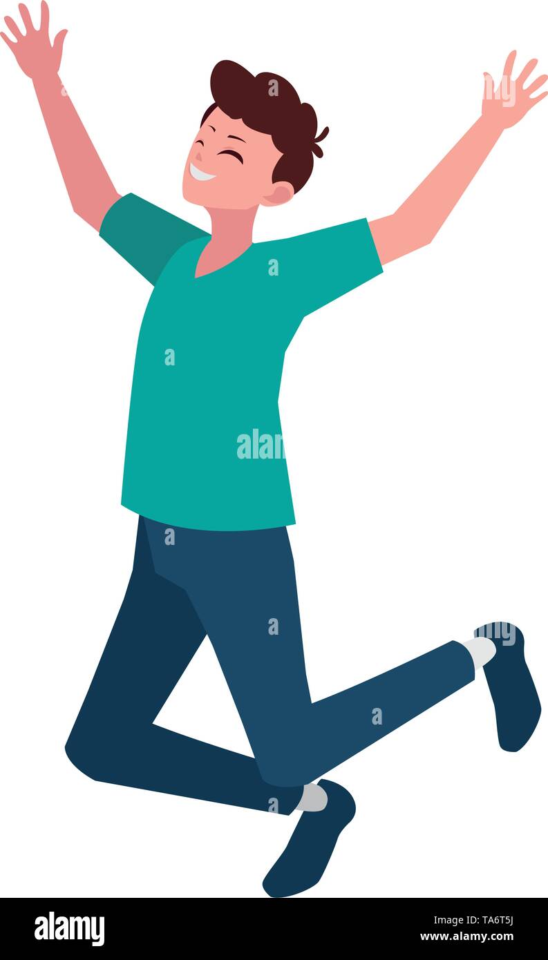 happy young man celebrating character vector illustration design Stock ...