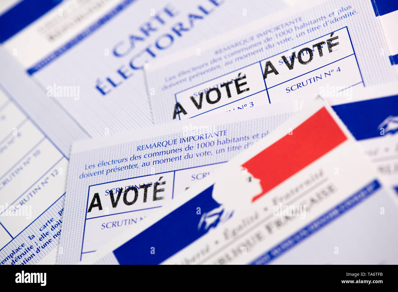 French electoral voter cards official government allowing to vote paper ...