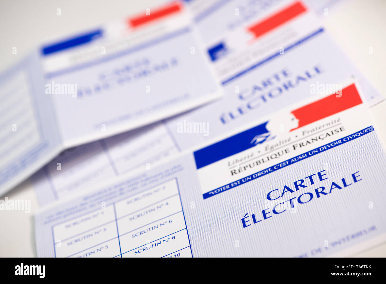 French electoral voter cards official government allowing to vote paper ...