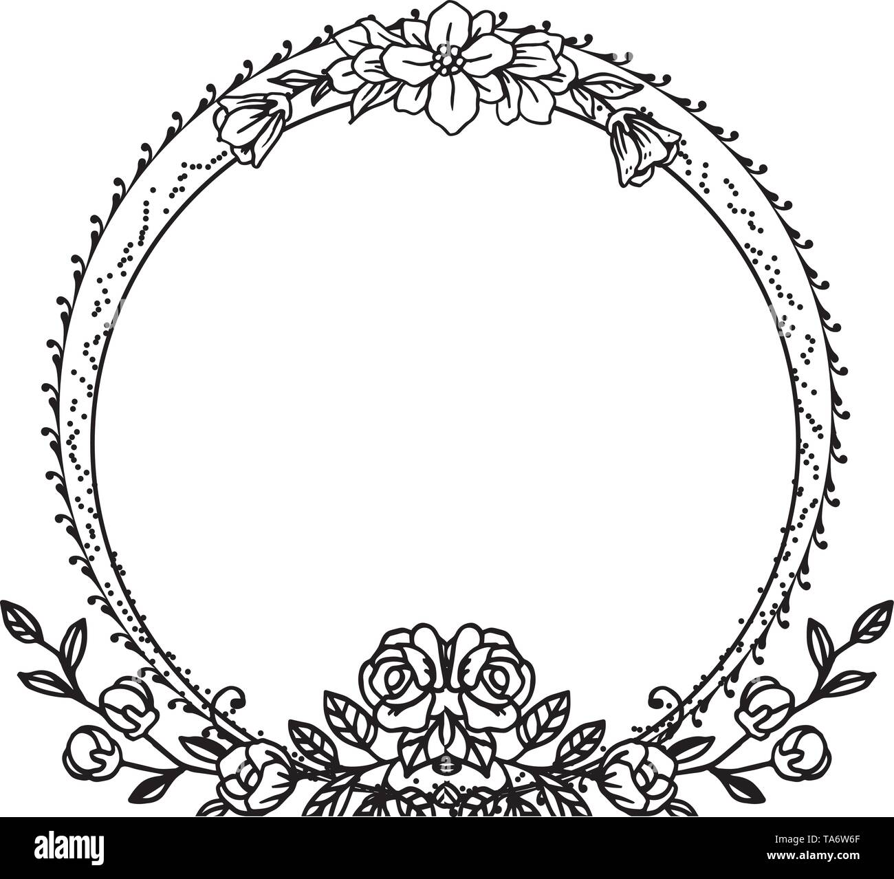 Vector illustration various drawing of flower frame for greeting card ...
