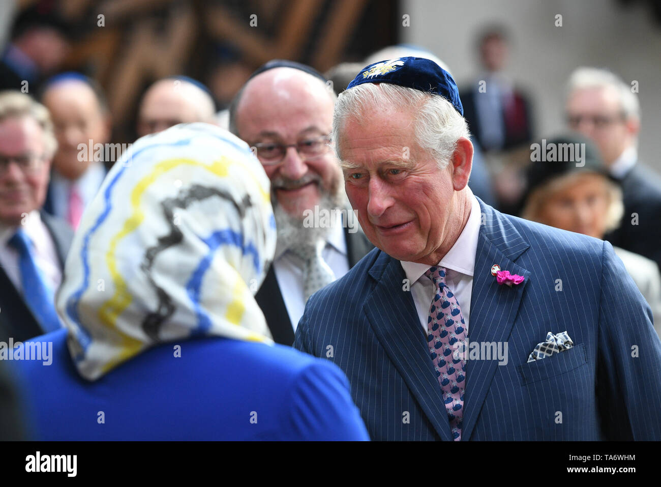 The Prince of Wales during a visit to Belfast Synagogue on the second ...