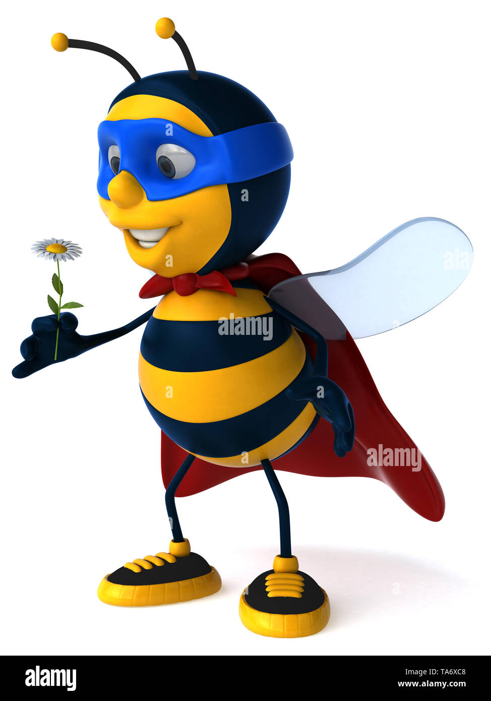 Fun bee - 3D Illustration Stock Photo - Alamy