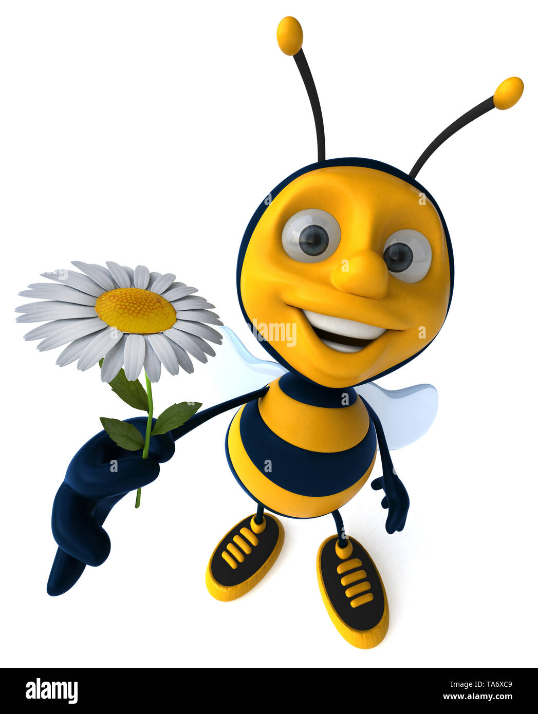 Fun bee - 3D Illustration Stock Photo - Alamy
