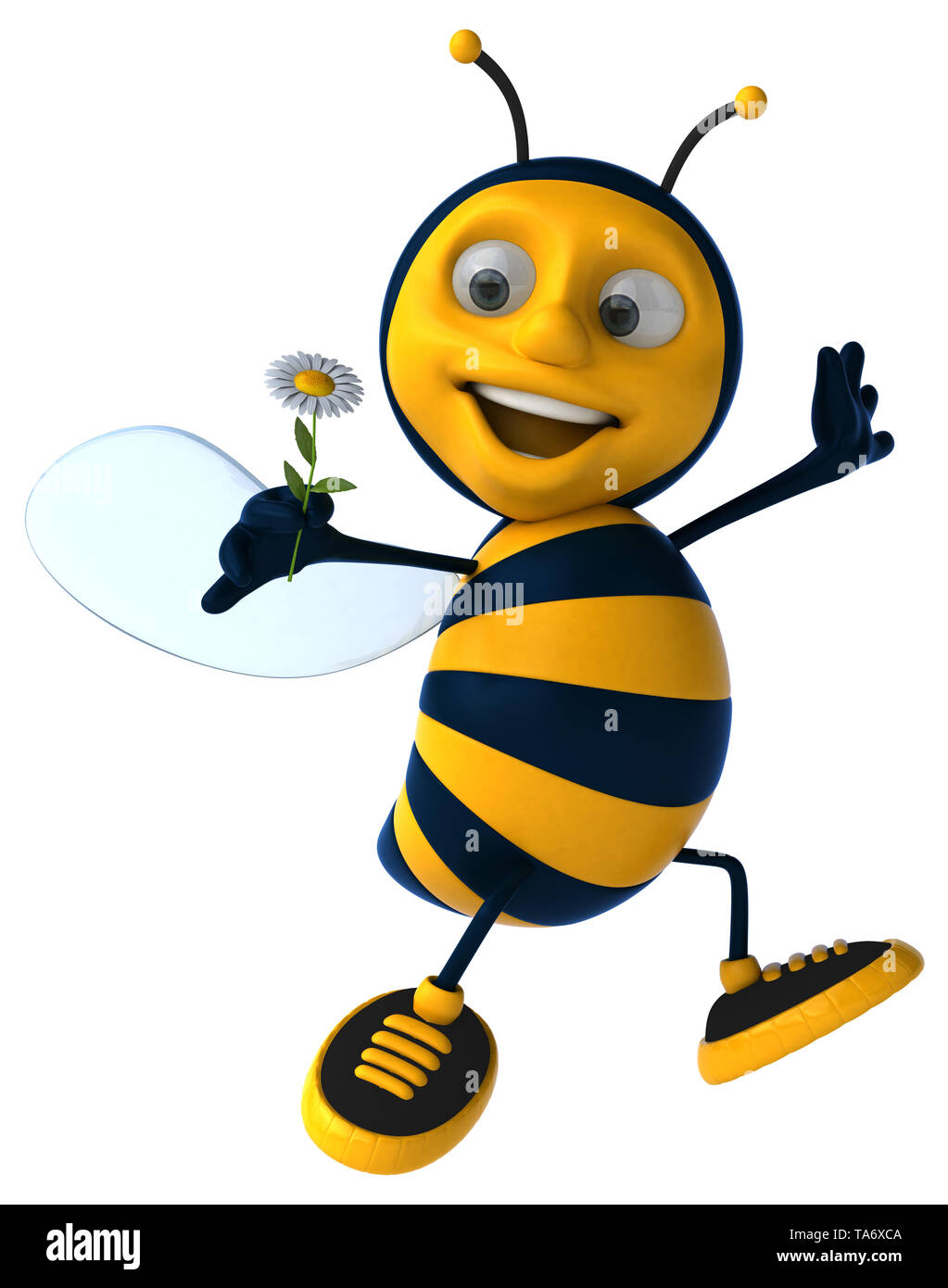 Fun bee - 3D Illustration Stock Photo - Alamy