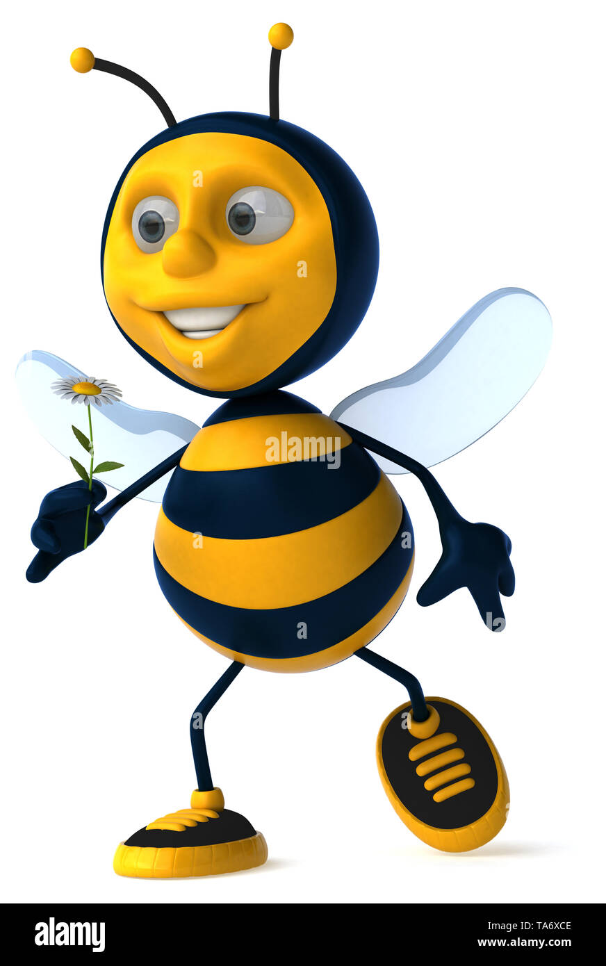 Fun bee - 3D Illustration Stock Photo - Alamy