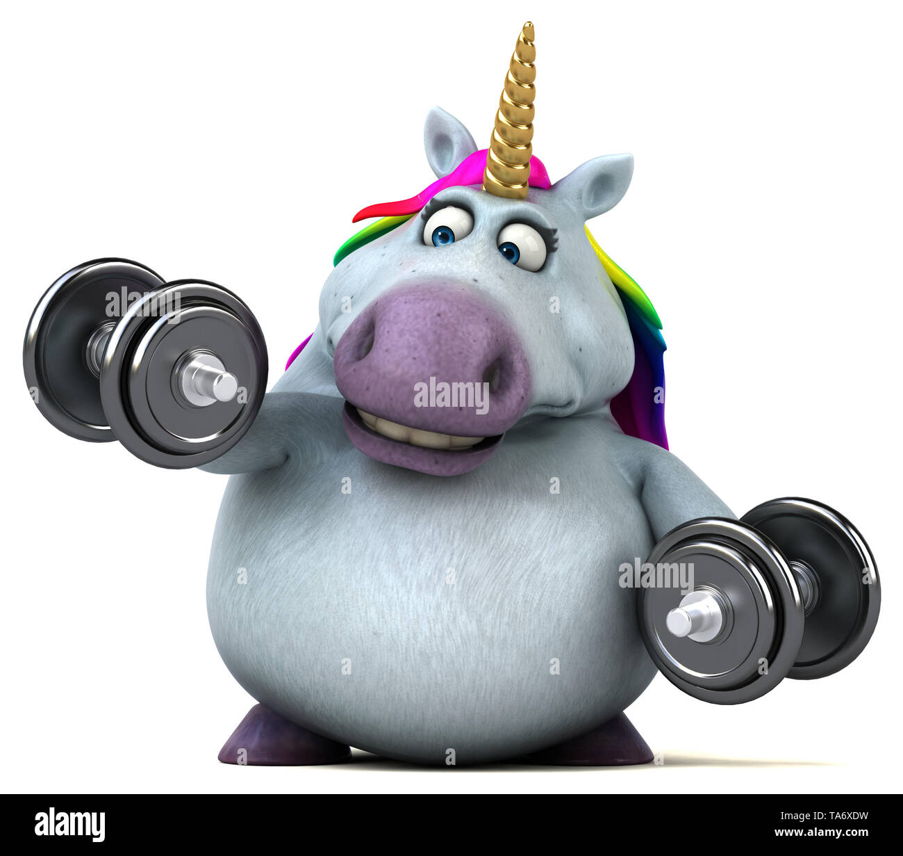 Fun unicorn - 3D Illustration Stock Photo - Alamy