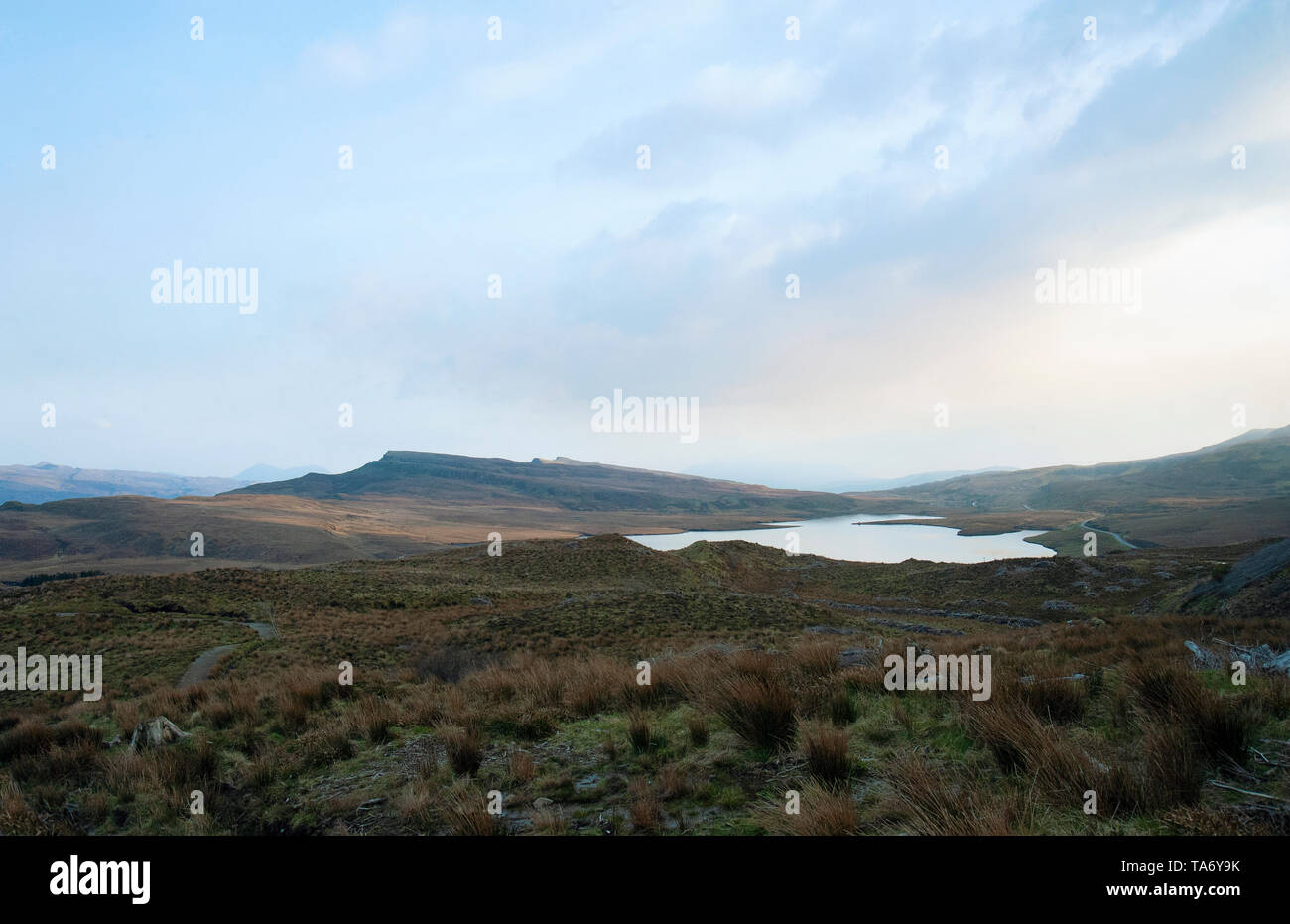 Looking across to Loch Leathan from the pathway that brings hikers down ...