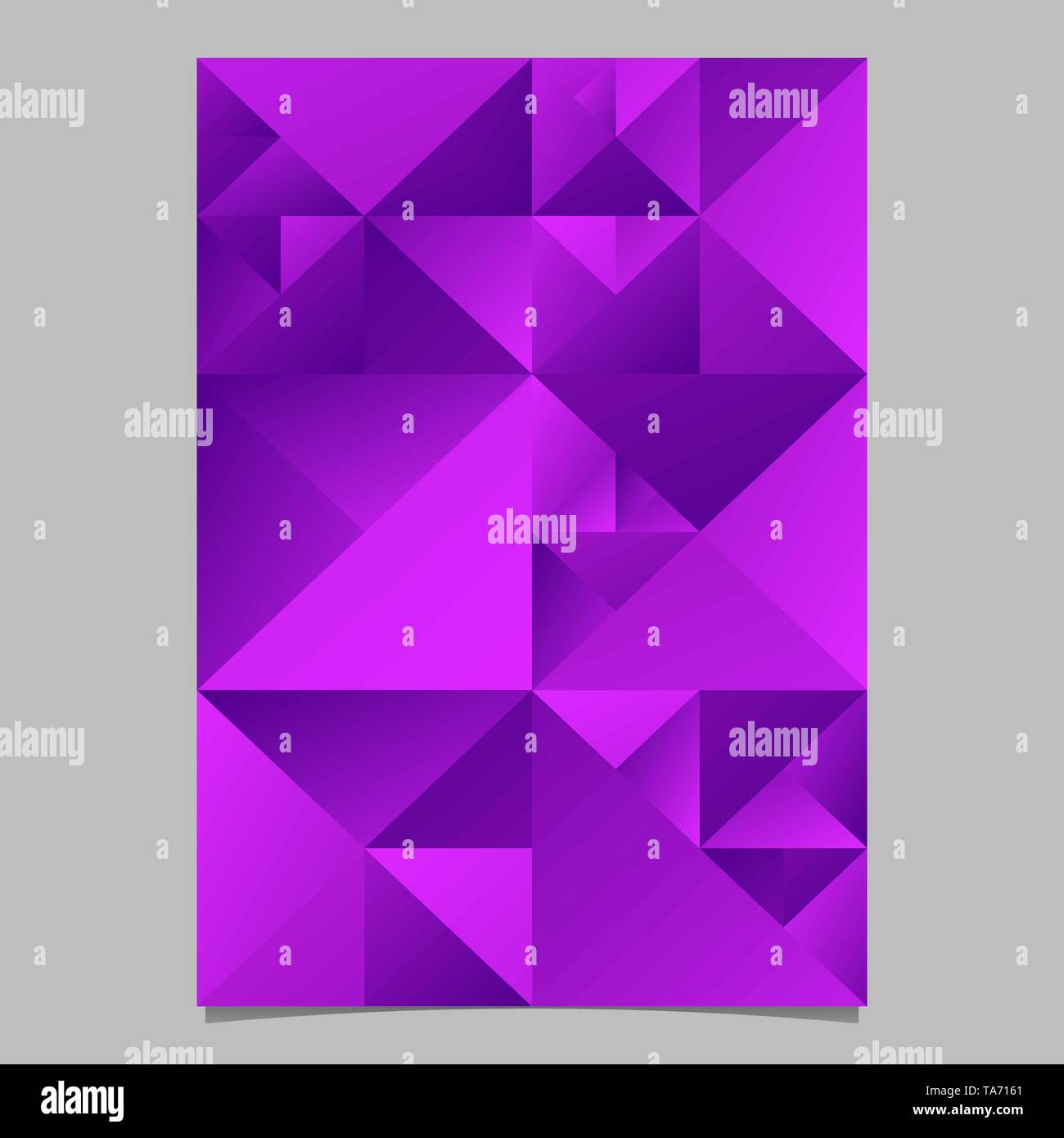 Polygonal purple abstract triangle flyer background template Stock ...