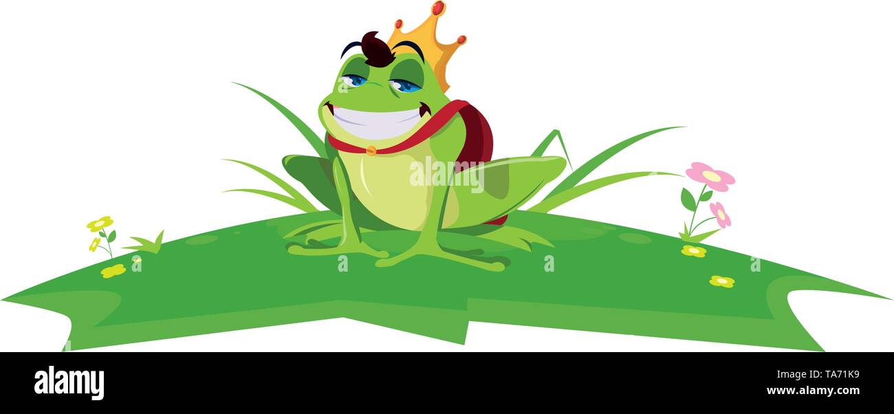 toad prince in garden fairytale character vector illustration design ...