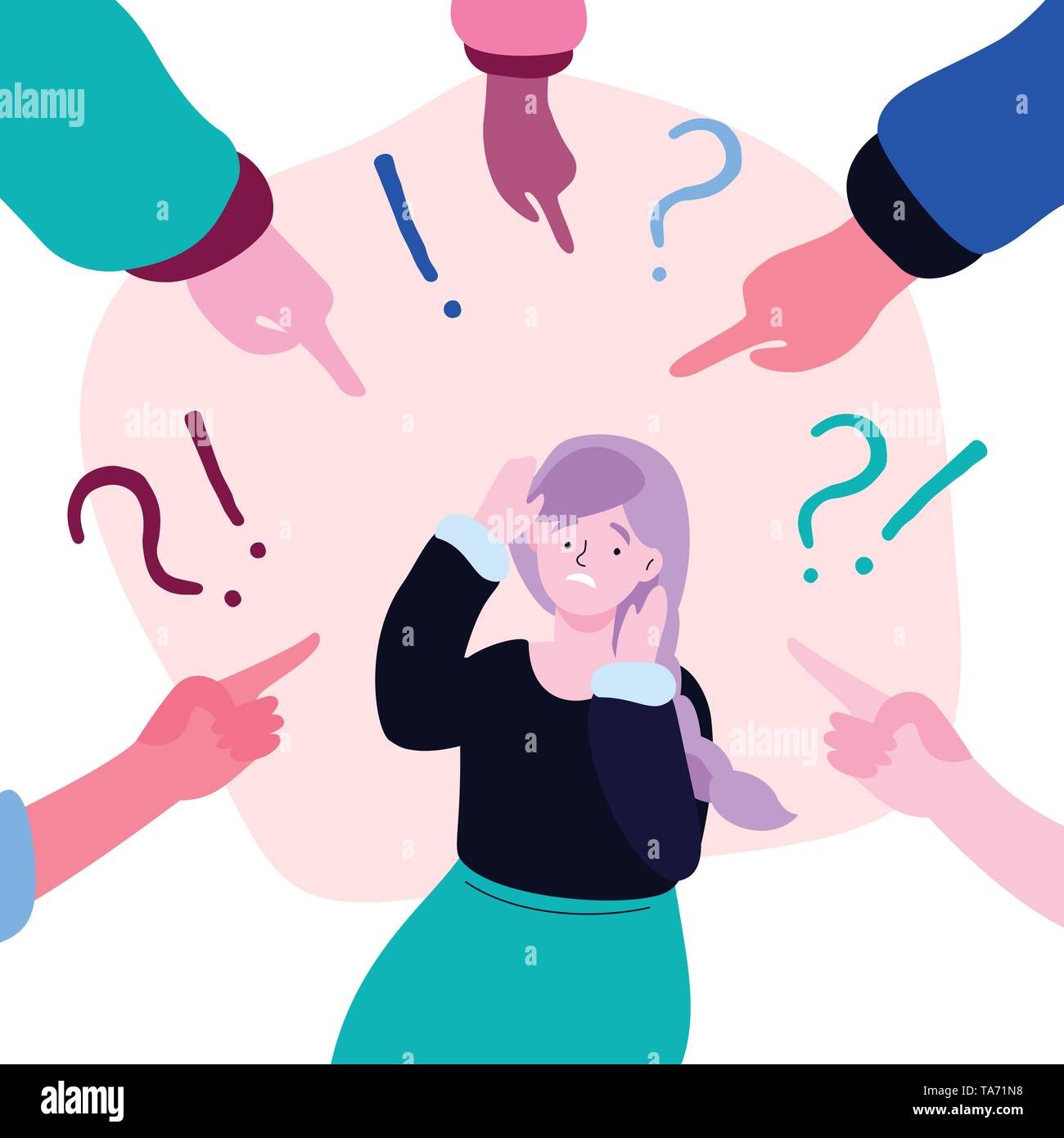 Shame - modern colorful flat design style illustration Stock Vector ...