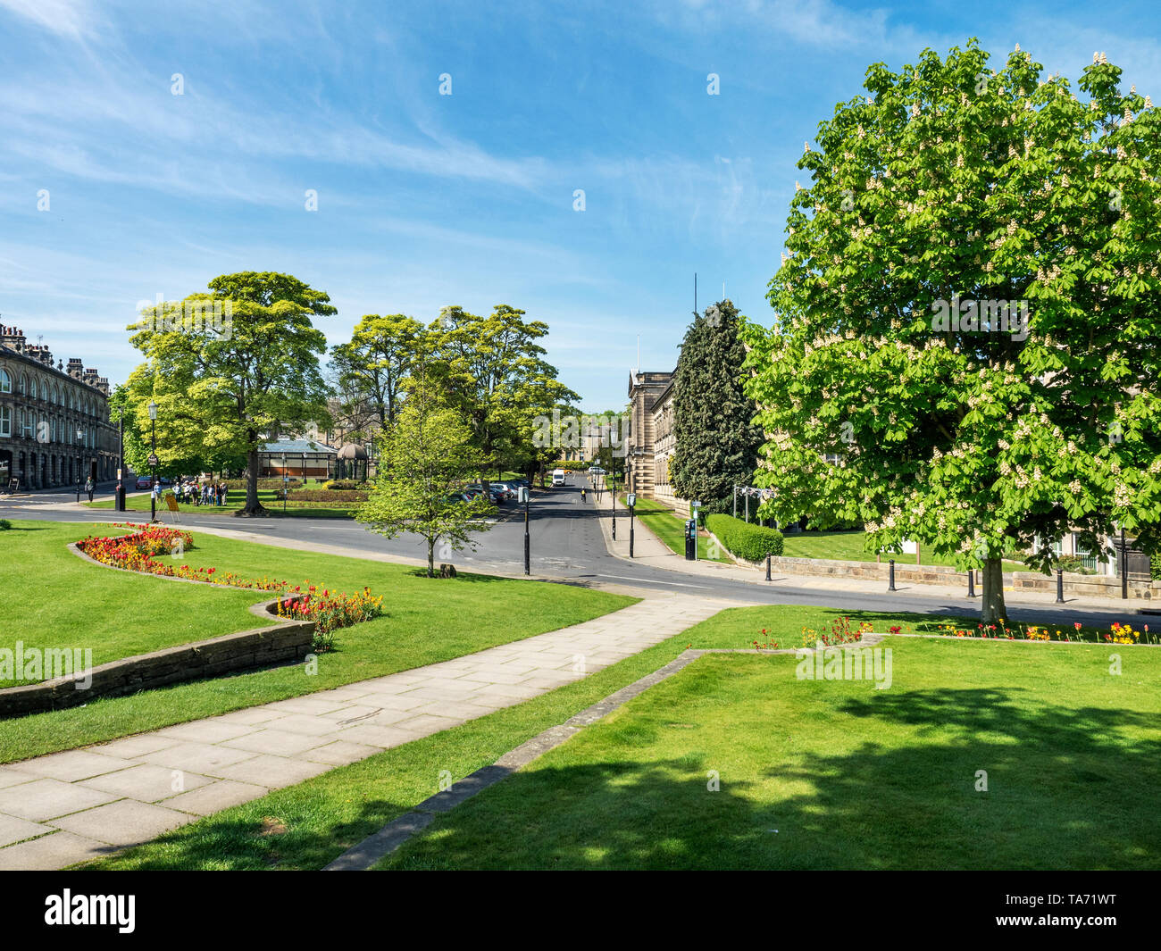 Crescent Gardens in Spring Harrogate North Yorkshire England Stock ...