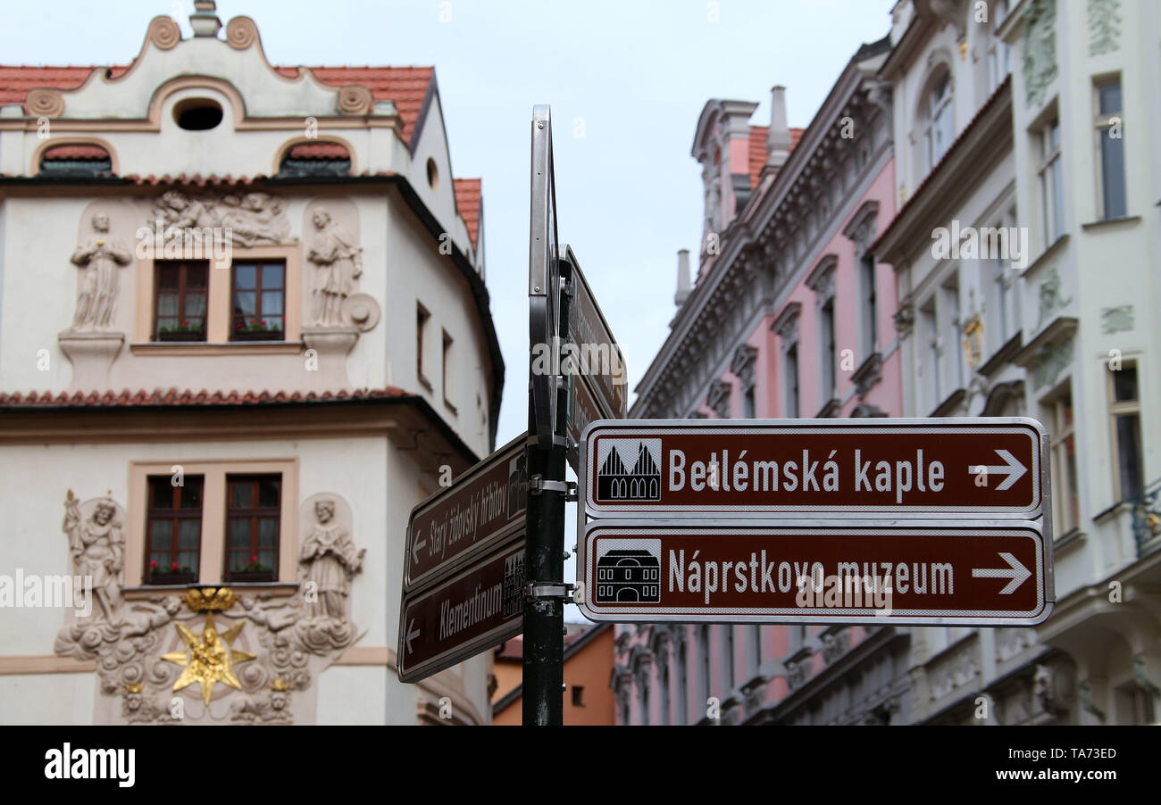 Tourist information sign in Prague Stock Photo - Alamy