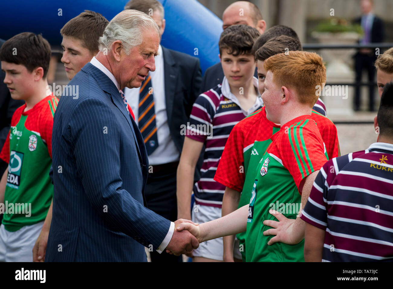 The Prince of Wales with pupil Ben Conroy from St Patrick's Grammar ...