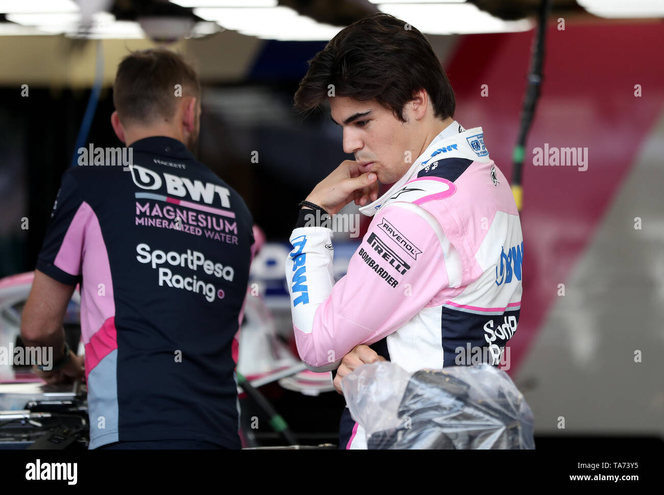 Racing point lance stroll circuit de monaco hi-res stock photography ...