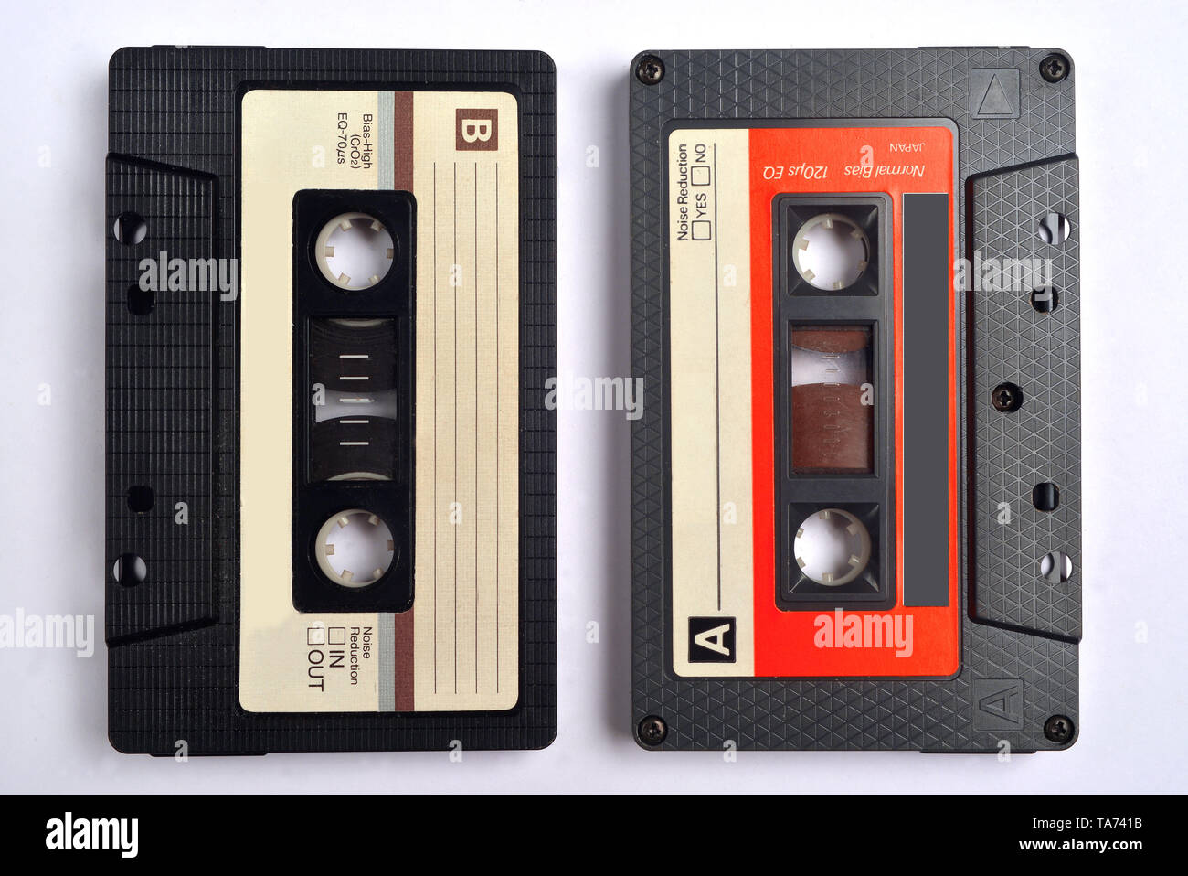 Close up of audiocassette tapes Stock Photo - Alamy