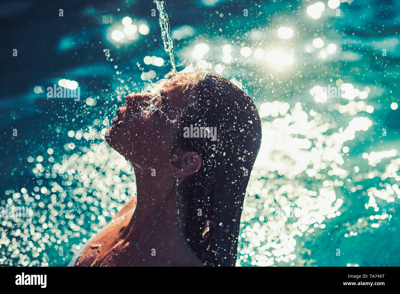 Relax in spa swimming pool, refreshment and skincare. relax in summer ...