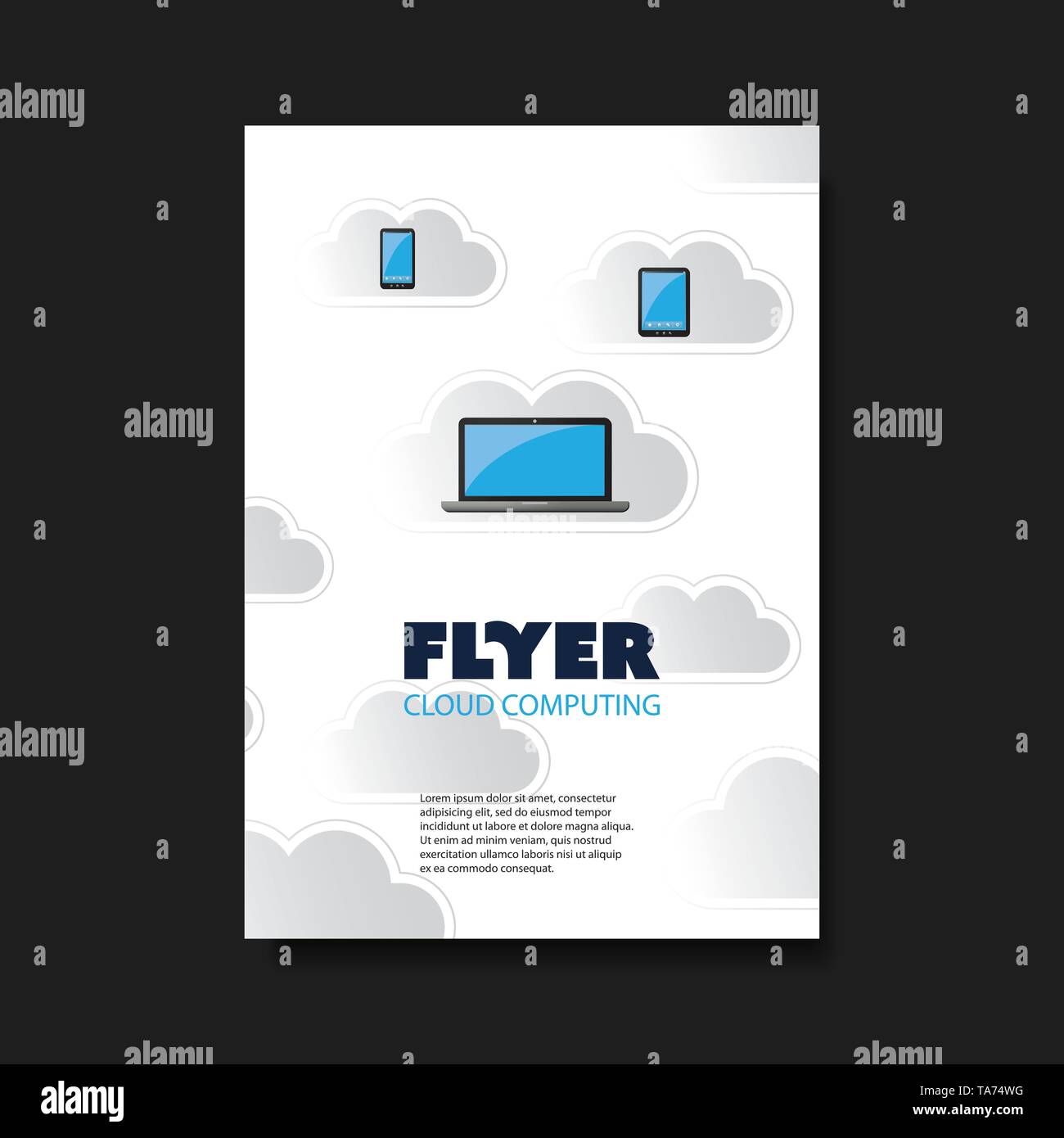 Flyer of Cover Design Template with Cloud Computing, Networks Design ...