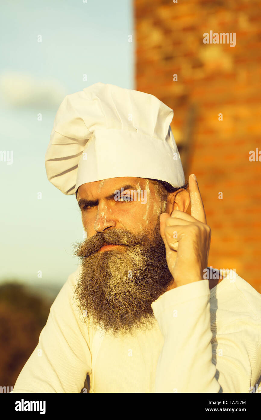 bearded man cook chef outdoor Stock Photo - Alamy
