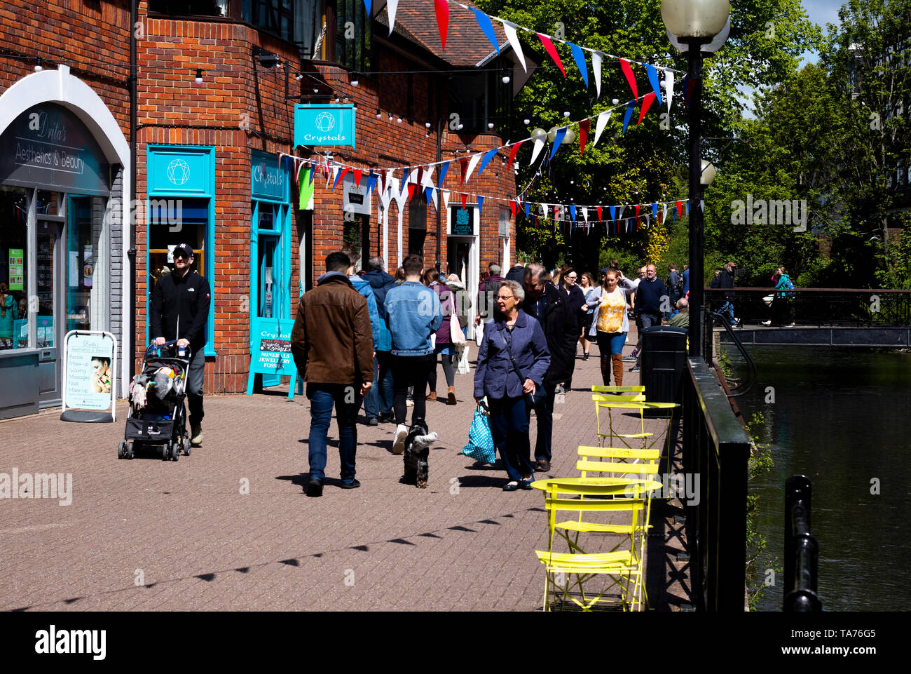 The Maltings shopping complex with retail units alongside the river ...