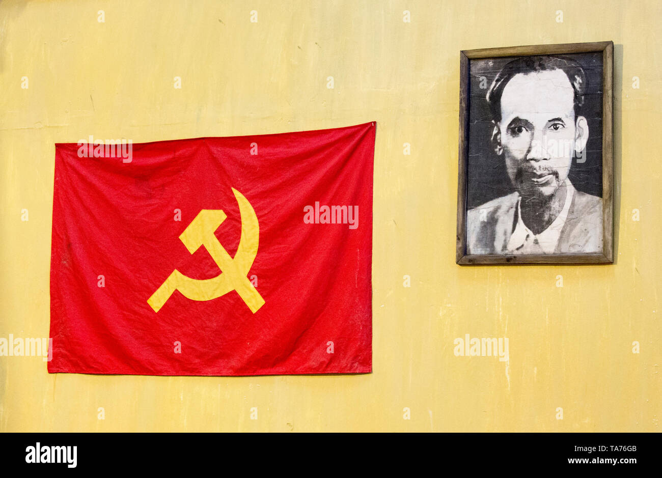 Hanoi, Vietnam - January 04, 2017: red flags of the Communist Party of ...