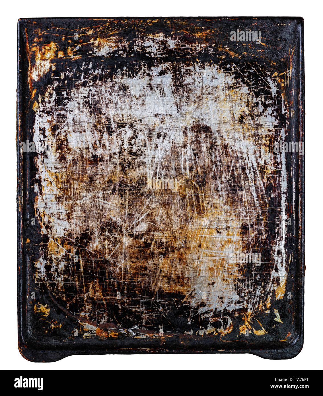 Old dirty aluminium oven baking tray isolated on white background Stock ...