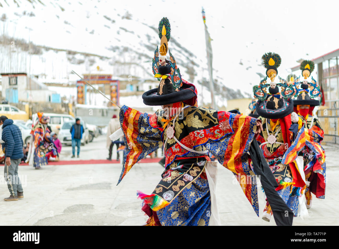 Spiti, Himachal Pradesh, India - March 24, 2019 : Traditional Lama Mask ...