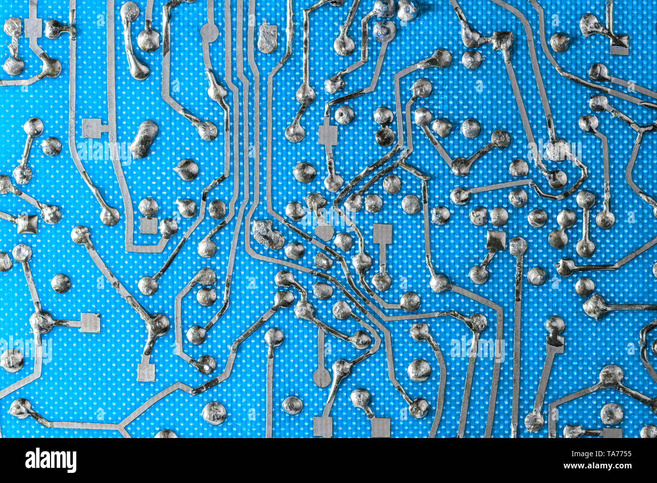 back side of old flat bare fiberglass pcb without components Stock ...