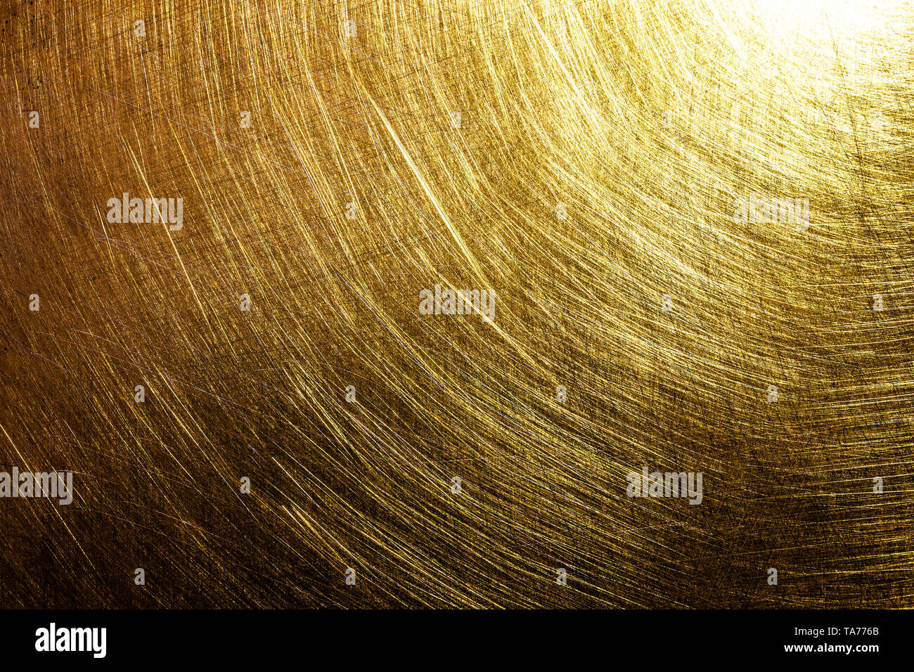 flat brushed brass texture with random pattern and light reflection ...