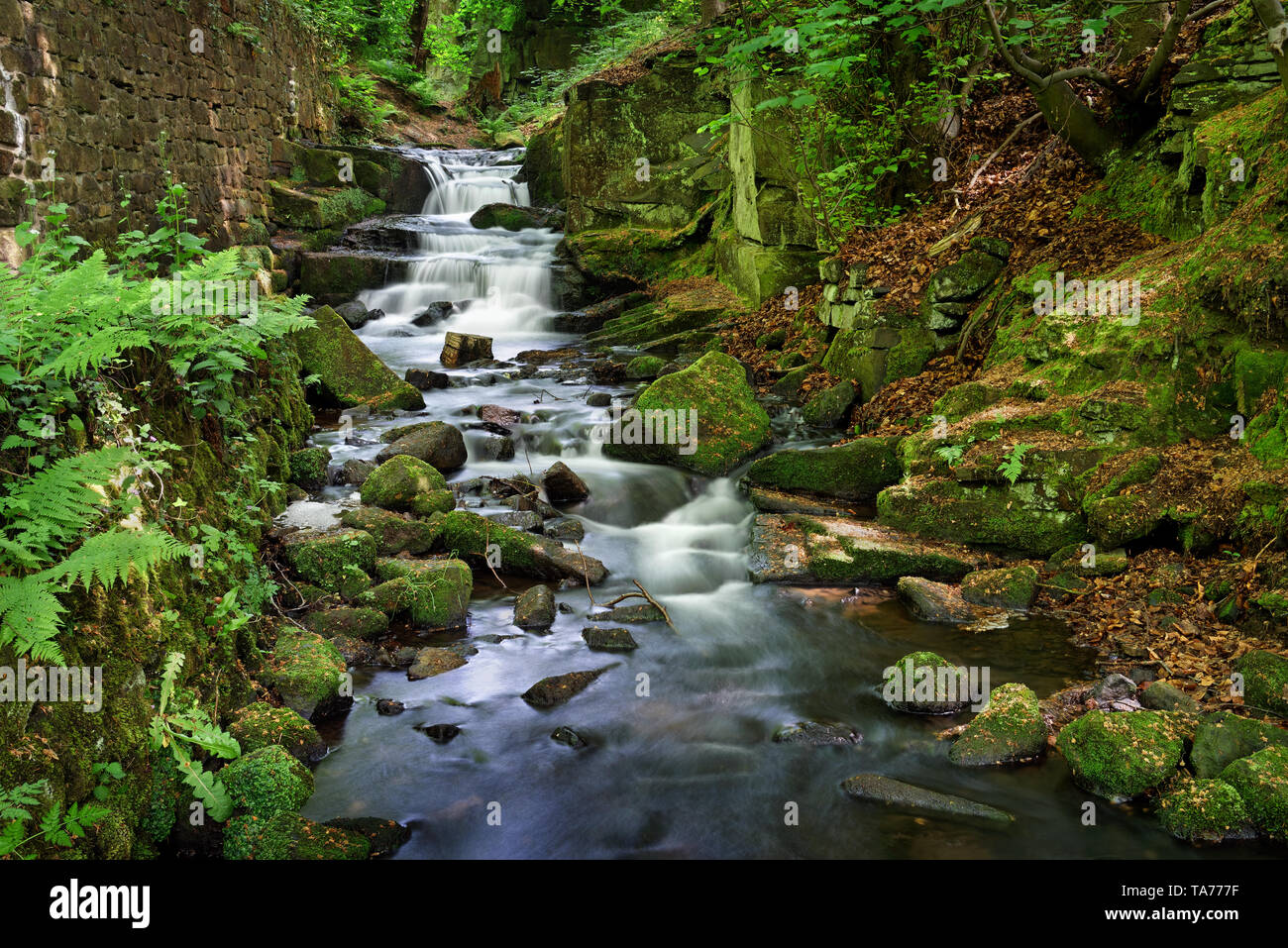 UK,Derbyshire,Peak District,Matlock,Lumsdale Falls Stock Photo - Alamy