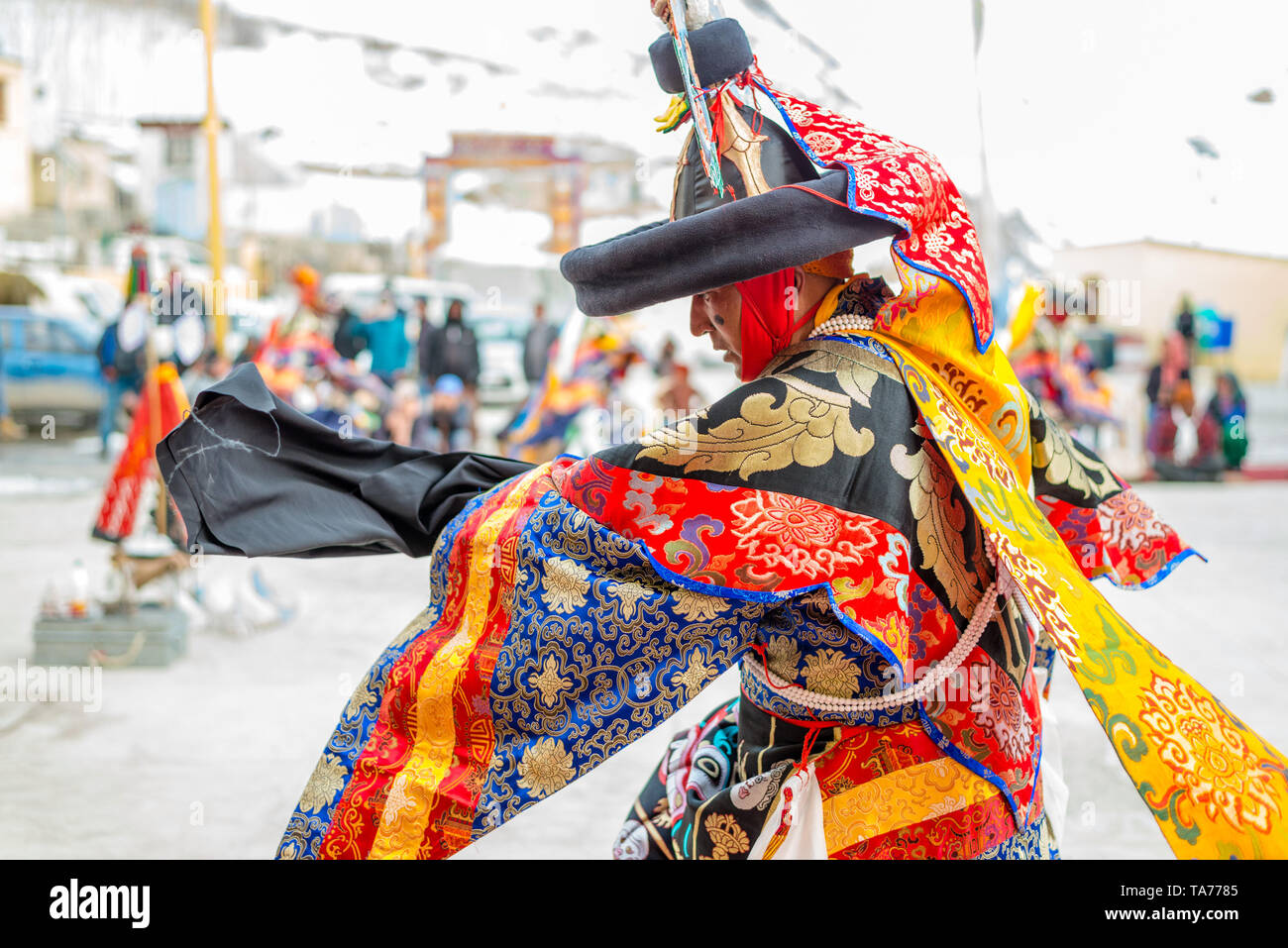 Spiti, Himachal Pradesh, India - March 24, 2019 : Traditional Lama Mask ...