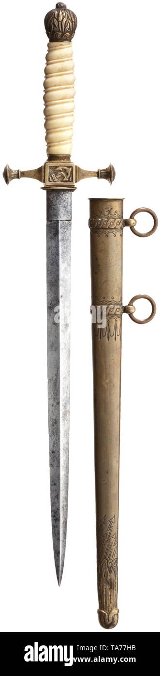 A officer's dagger M 1848, circa 1850 Elegant rhombic thrusting blade ...