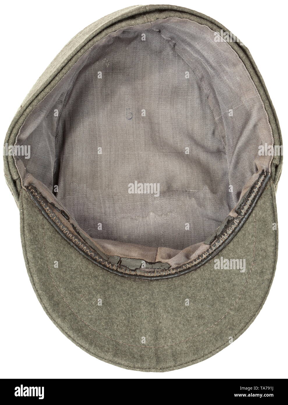 A field cap M 43 for leaders in the Waffen-SS Field-grey woollen cloth ...