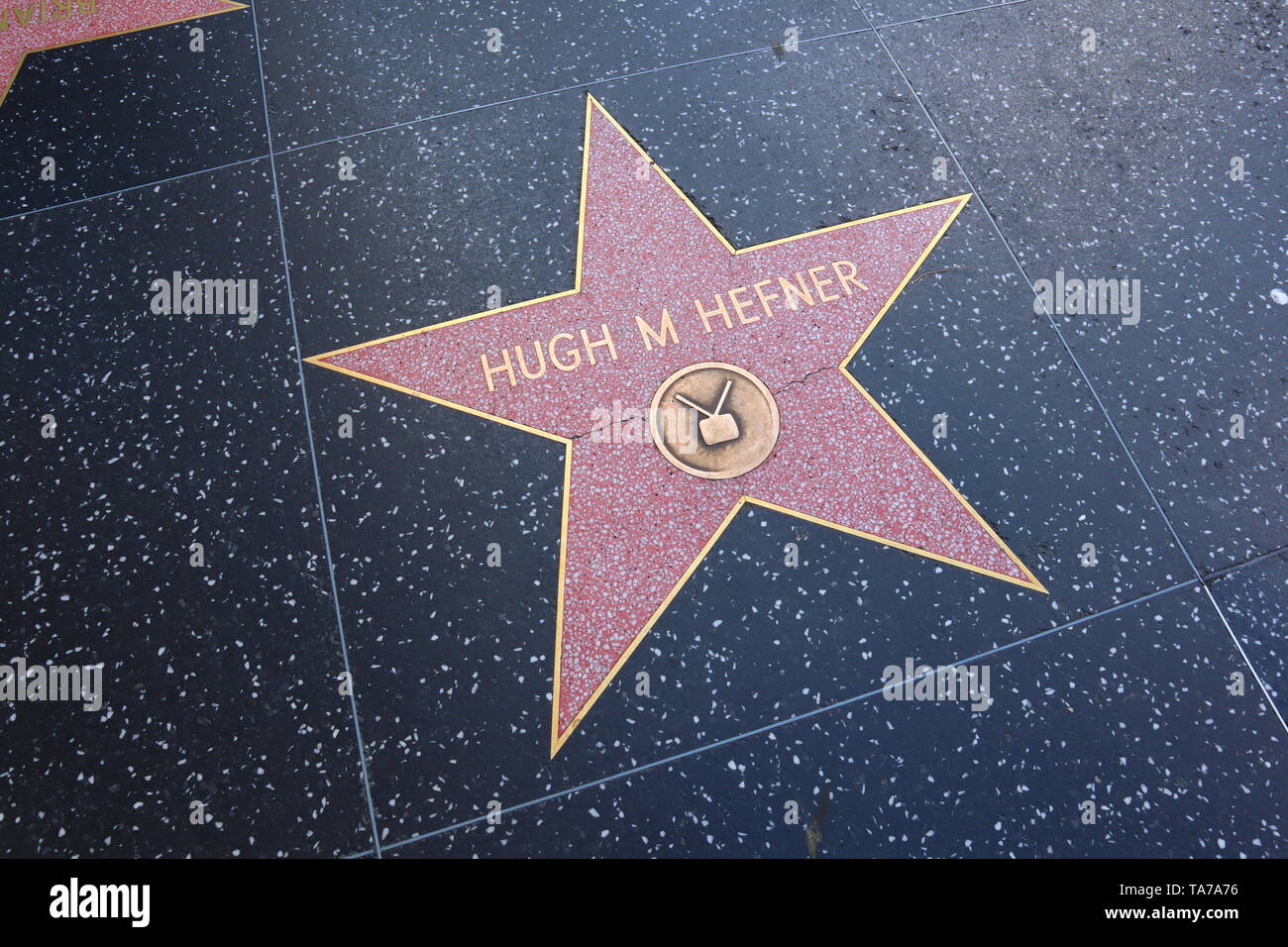 Star of HUGH M. HEFNER on Hollywood Walk of Fame in Hollywood Boulevard ...