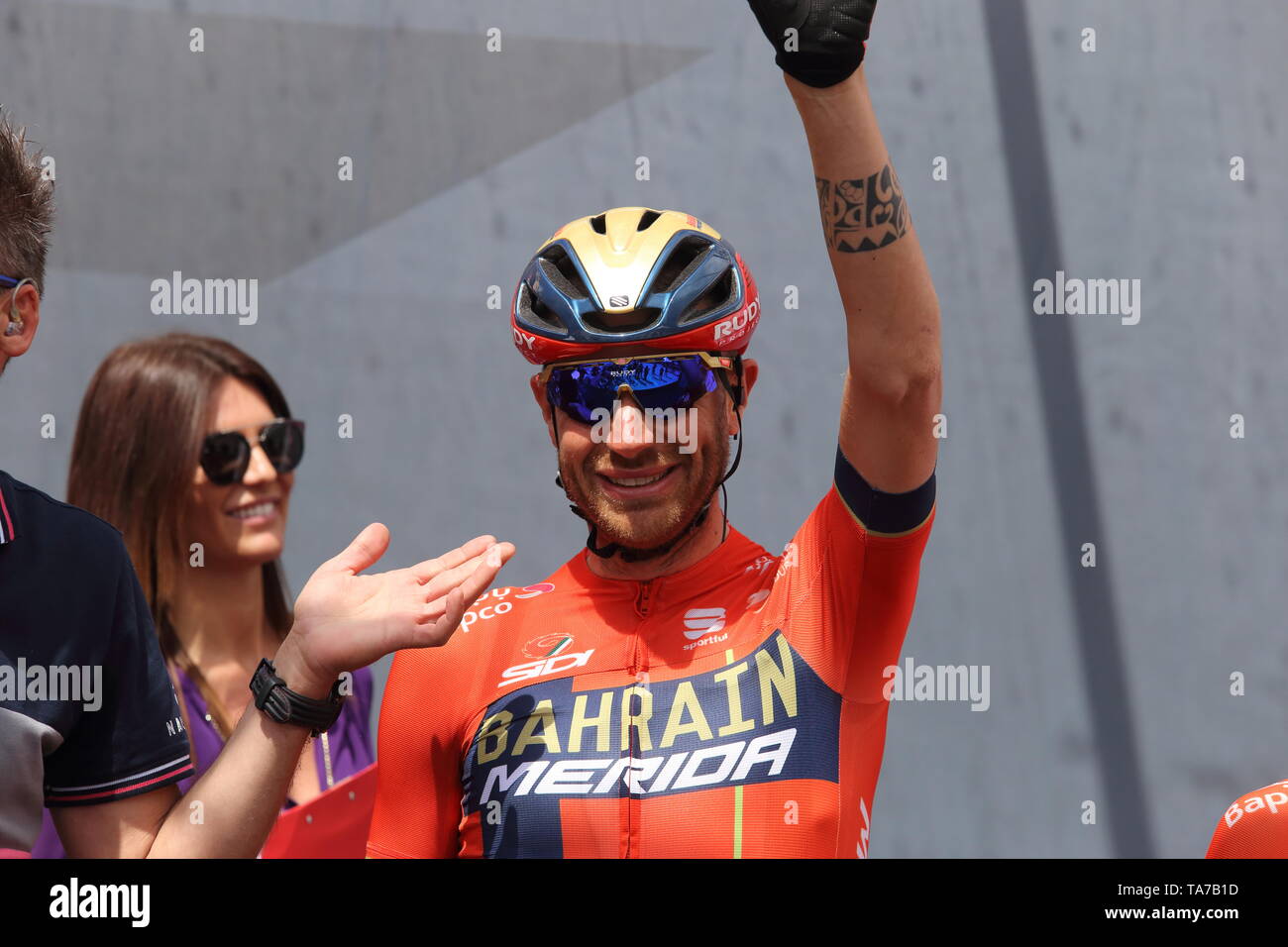 Cassino, Italy - May 16, 2019: Vincenzo Nibali of Bahrain Merida Pro ...