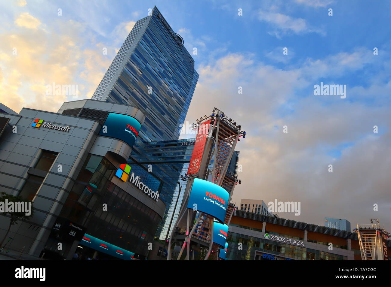 XBOX PLAZA, Microsoft Theater in front of the Staples Center, downtown ...