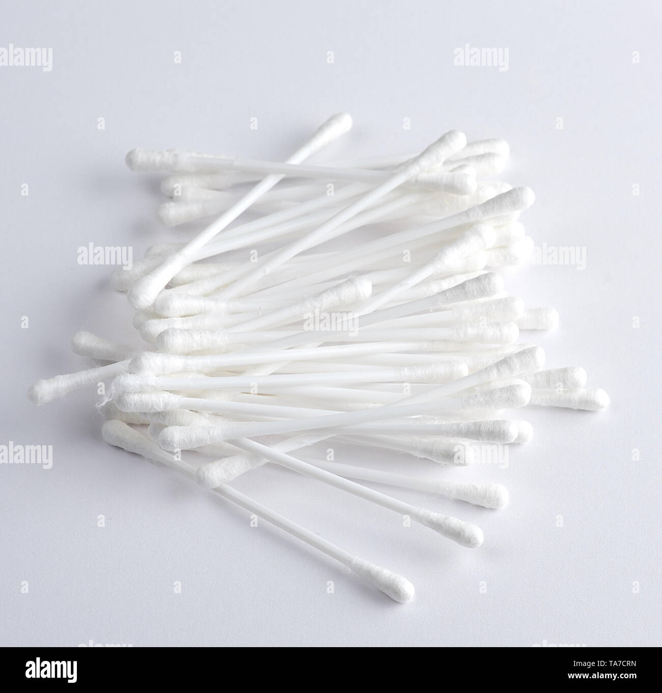 plastic sticks with white cotton for ear cleaning and other hygiene ...
