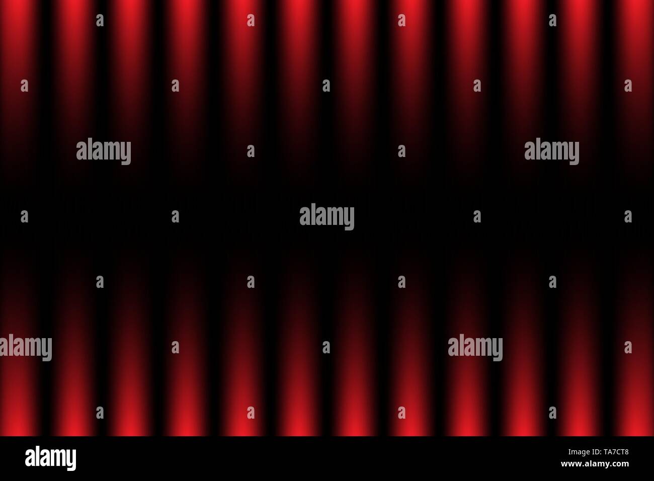 3d red vertical fading neon light elements on black background ...