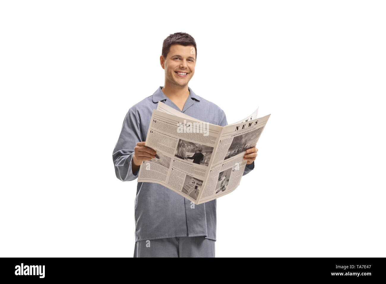 Man holding newspaper hi-res stock photography and images - Alamy