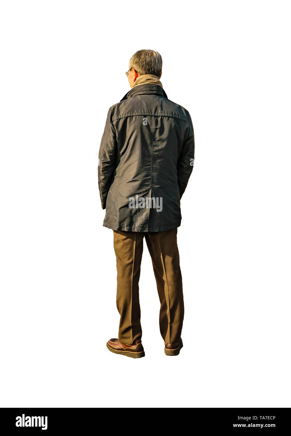 Old man standing isolated back hi-res stock photography and images - Alamy