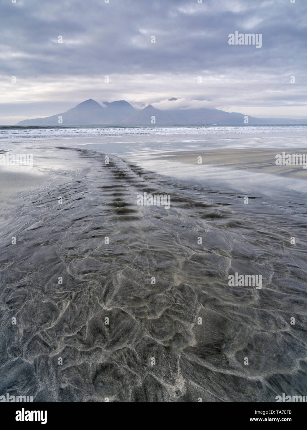 The Isle of Rhum from Laig Bay, Cleadale, Isle of Eigg, Small Isles ...